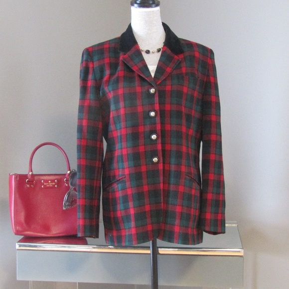 Pendleton | Jackets & Coats | Vintage Pendleton Usa Wool Plaid Blazer W ...